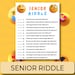 Senior Riddles Game, Game for Seniors, Retiree Games, Senior Citizen ...