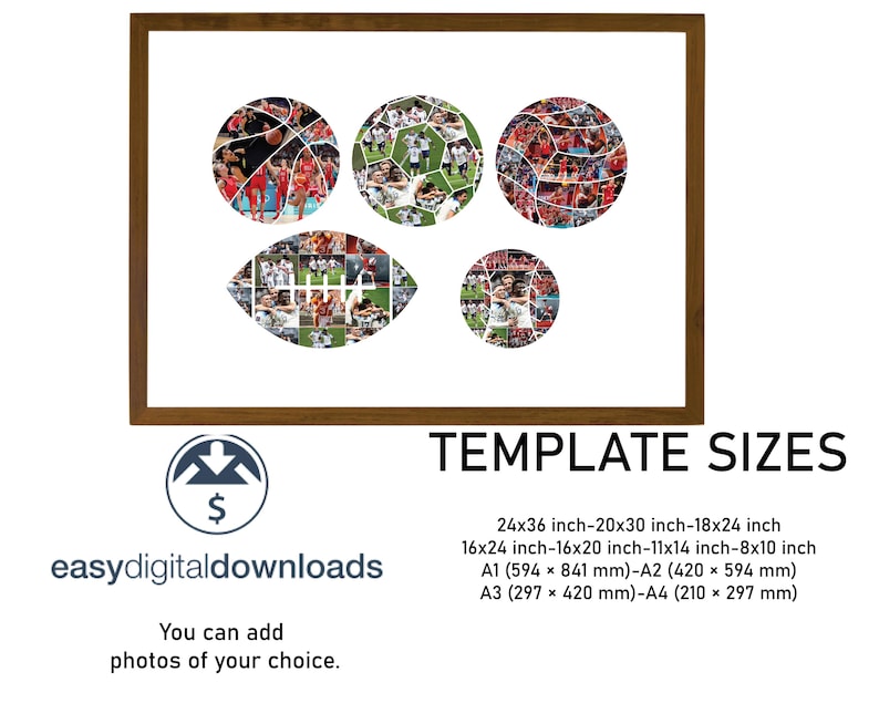 Sports Photo Collage Template, Custom Gift for Coach, Sports Coach Gift ...