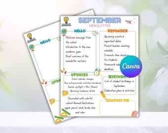 Back to School September Classroom Newsletter, Daycare Newsletter Canva ...