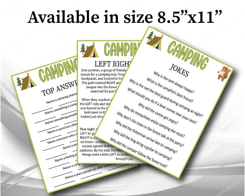 40 Camping Games, Camping Jokes, Camping Left and Right Game, Summer ...