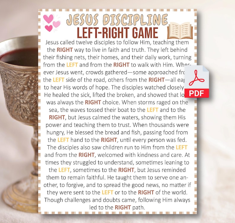 Jesus Discipline Bible Left Right Game, Sunday School Church Games ...