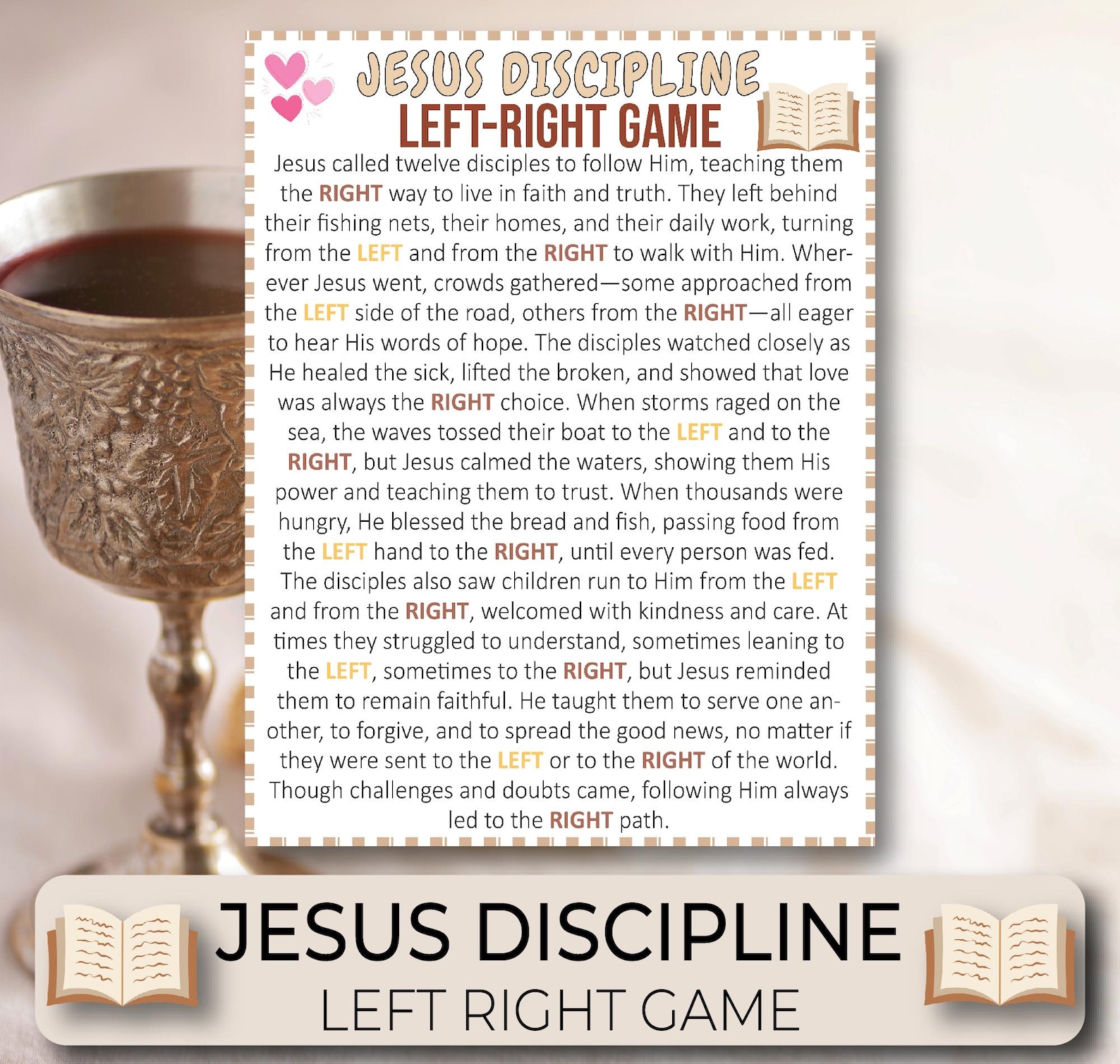 Jesus Discipline Bible Left Right Game, Sunday School Church Games ...