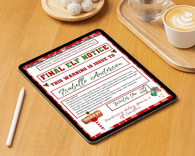 Elf Warning Report Editable Template, Elf Surveillance, Santa Warning ...