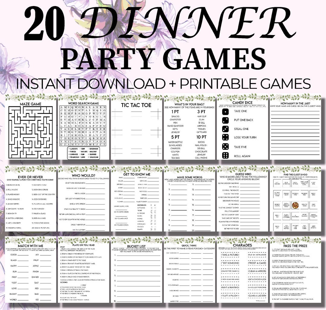 20 Dinner Party Games, Dinner Party Games, Dinner Table Games, Dinner ...