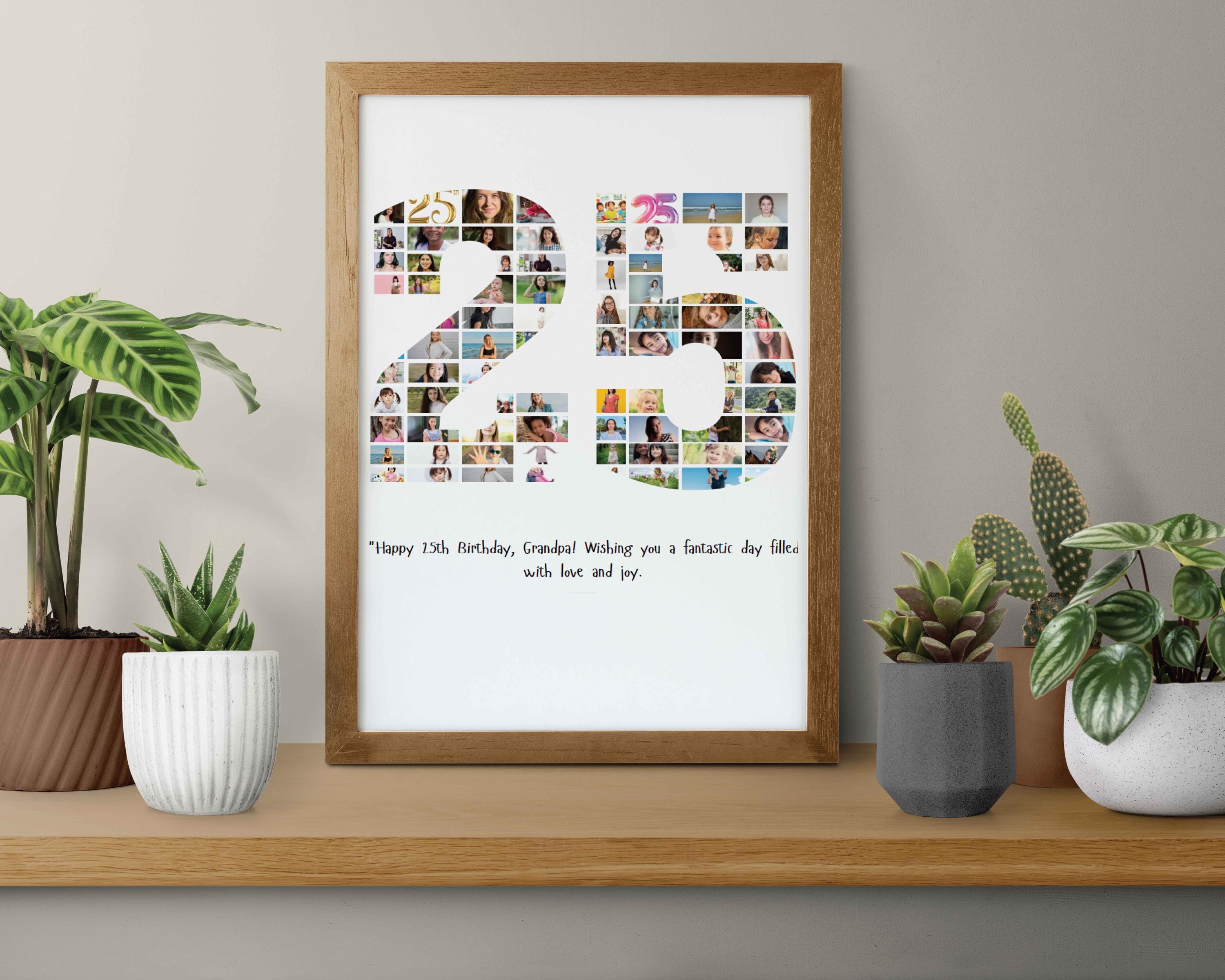 25th Birthday Photo Collage, Birthday Number 25 Printable, 25th ...