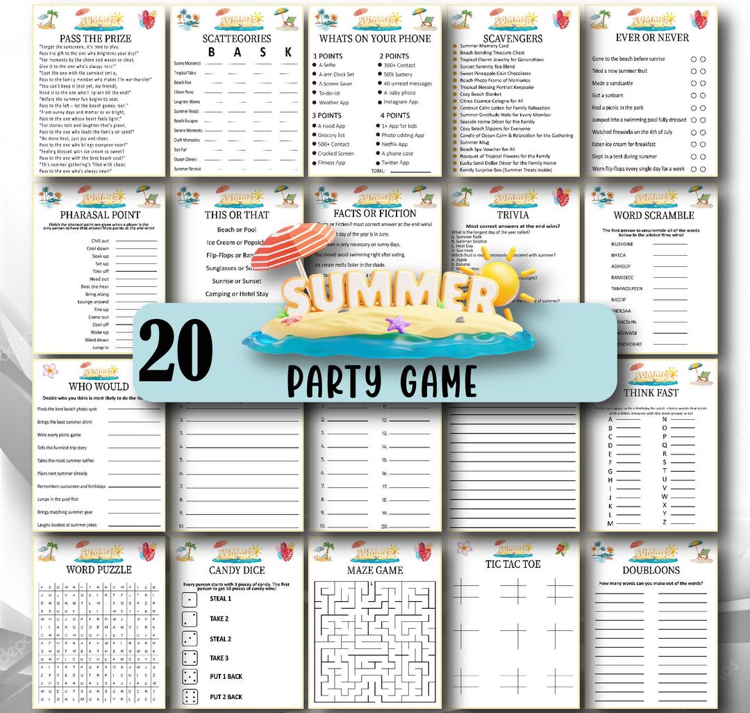 20 Summer Party Games, Summer Party Activities, Summer Games for Kids ...