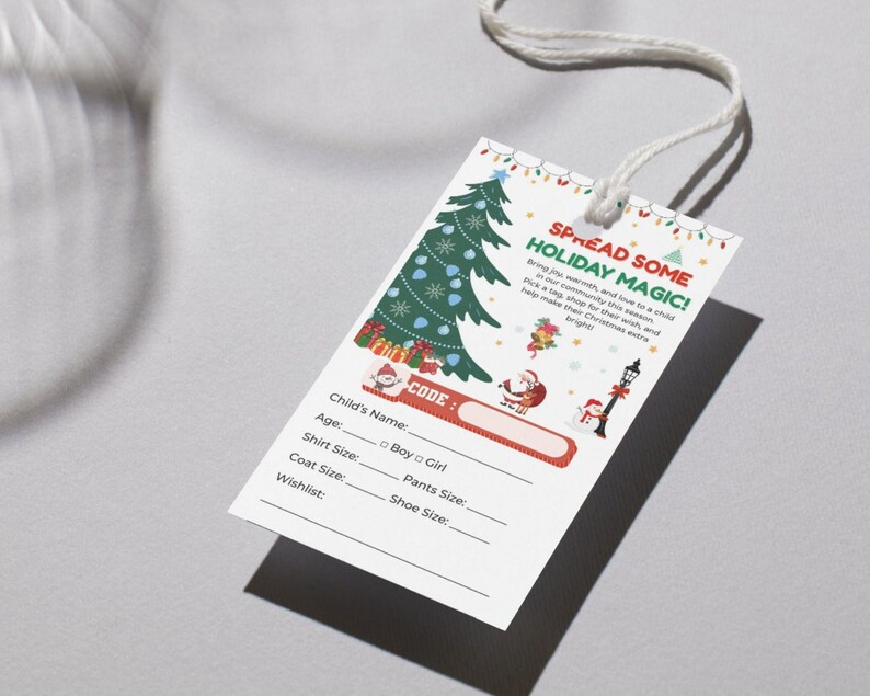 Editable Giving Tree Gift Tags, Donation Slip With Angels Printable ...