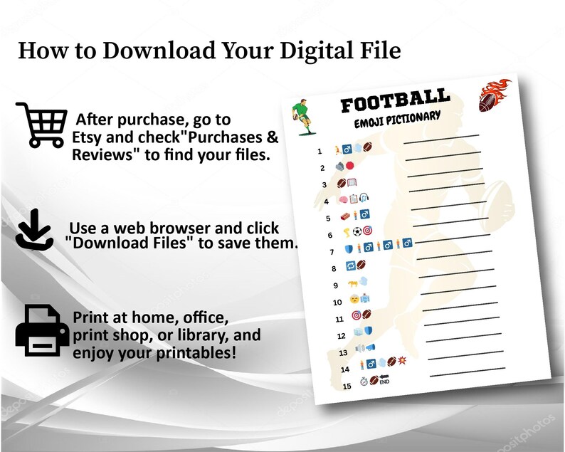 Emoji Pictionary Football Party Game, Football Themed Birthday ...
