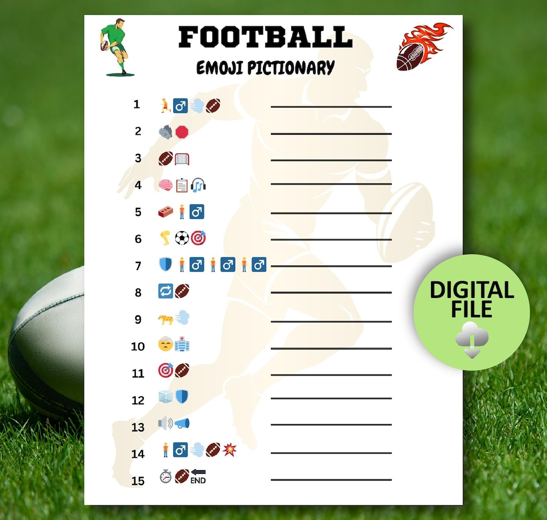 Emoji Pictionary Football Party Game, Football Games Idea, Football ...