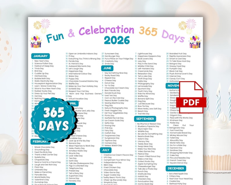 2026 National Days Calendar, Silly Holidays & Fun Days, Social Media ...