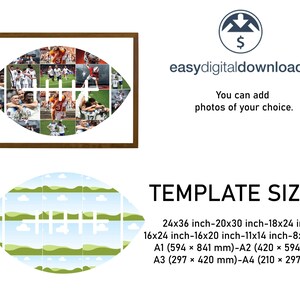 American Football Photo Collage Template, American Football Picture ...