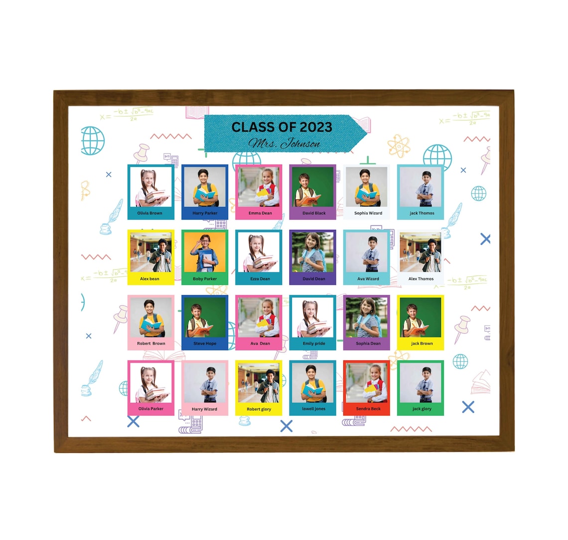 School Class Composite Template for CANVA, Kindergarten School Photo ...