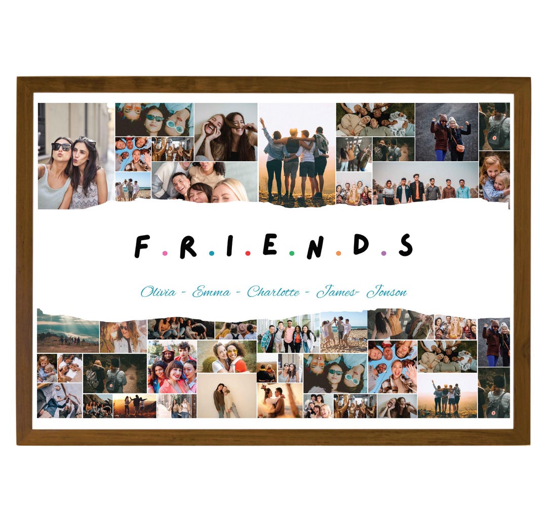 Best Friend Photo Collage Print, Personalized BFF Photo Collage, Best ...