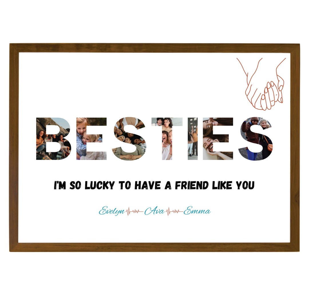 Personalised Best Friend Photo Collage, Wall Art Print, Best Friend ...