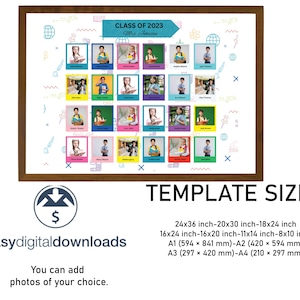 School Class Composite Template for CANVA, Kindergarten School Photo ...