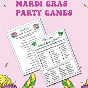 Mardi Gras Games Bundle, Carnival Games Bundle, Mardi Gras Party Games ...