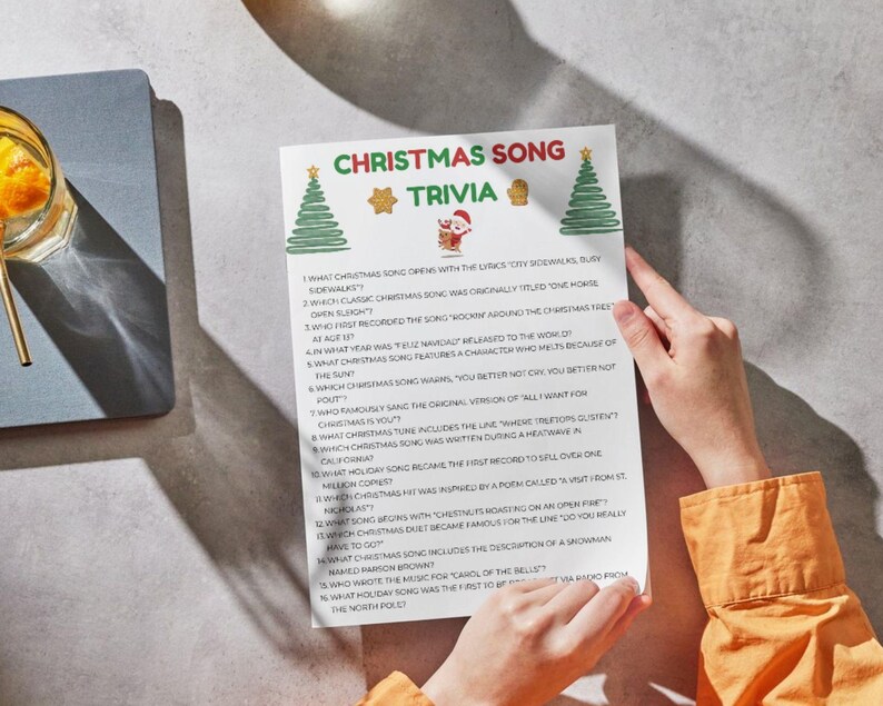 Christmas Song Trivia Game, Christmas Finish the Lyrics Game, Christmas ...