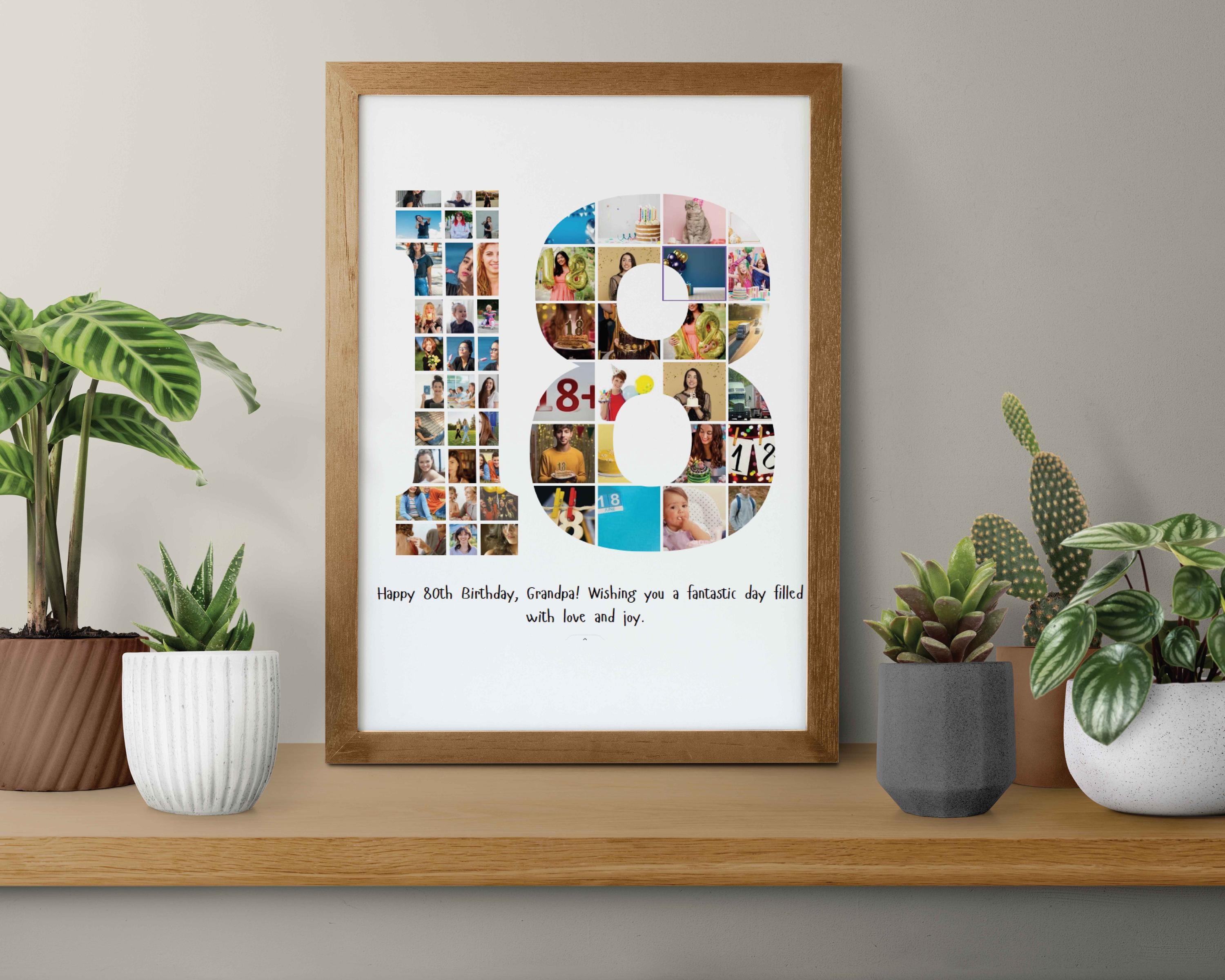 18th Birthday Photo Collage, Birthday Number 18 Printable, 18th ...