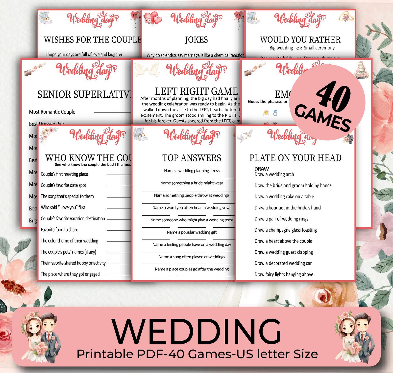 40 Wedding Party Games, Wedding Table Activity, Ice Breaker Wedding ...