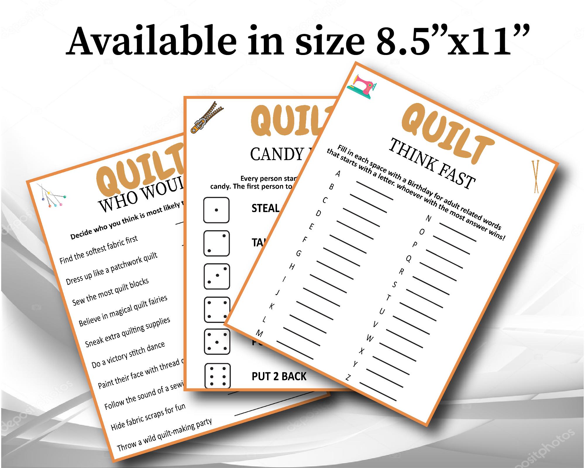 30 Quilt Party Games, Quilting Games, Quilt Party Favor, Name That ...
