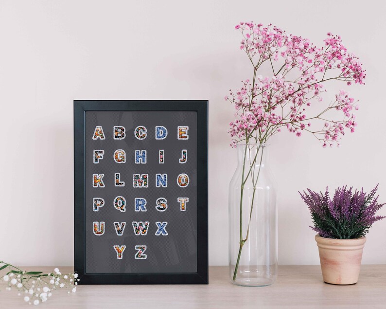 Canva Editable Alphabets, Letters Canva Template, Canva Frames, A-Z ...