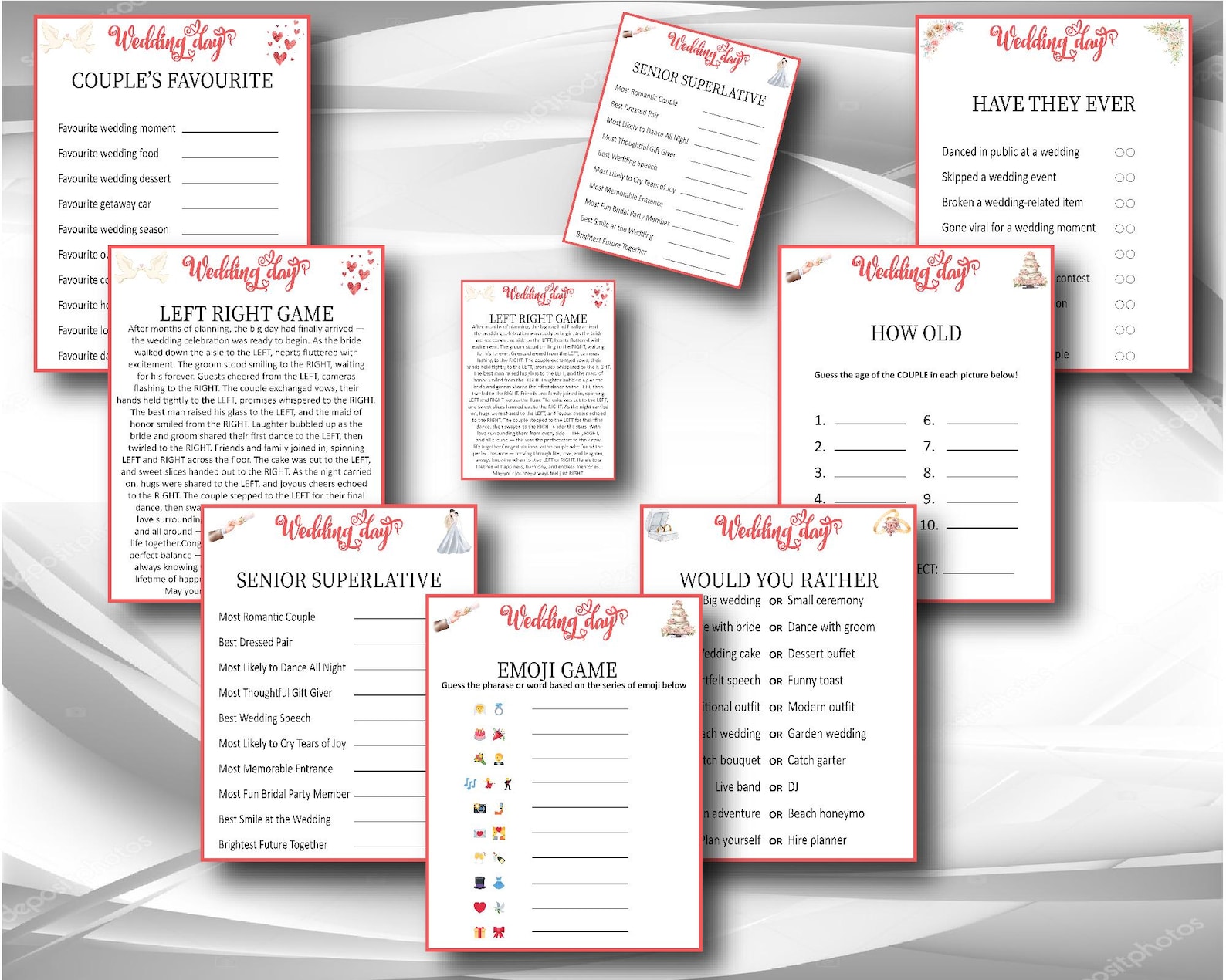 40 Wedding Party Games, Wedding Table Activity, Ice Breaker Wedding ...