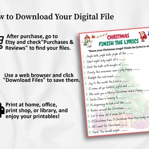 Christmas Finish the Lyrics, Christmas Carol Game, Christmas Lyrics ...