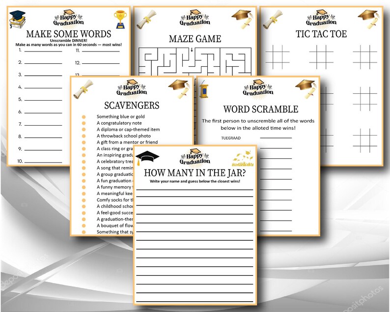 20 Graduation Party Games, Class of Graduation Games, College Grad ...