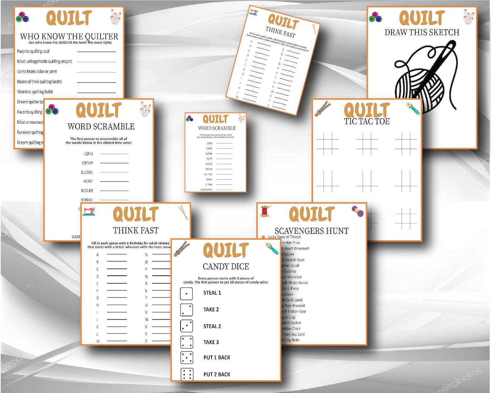 30 Quilt Party Games, Quilting Games, Quilt Party Favor, Name That ...