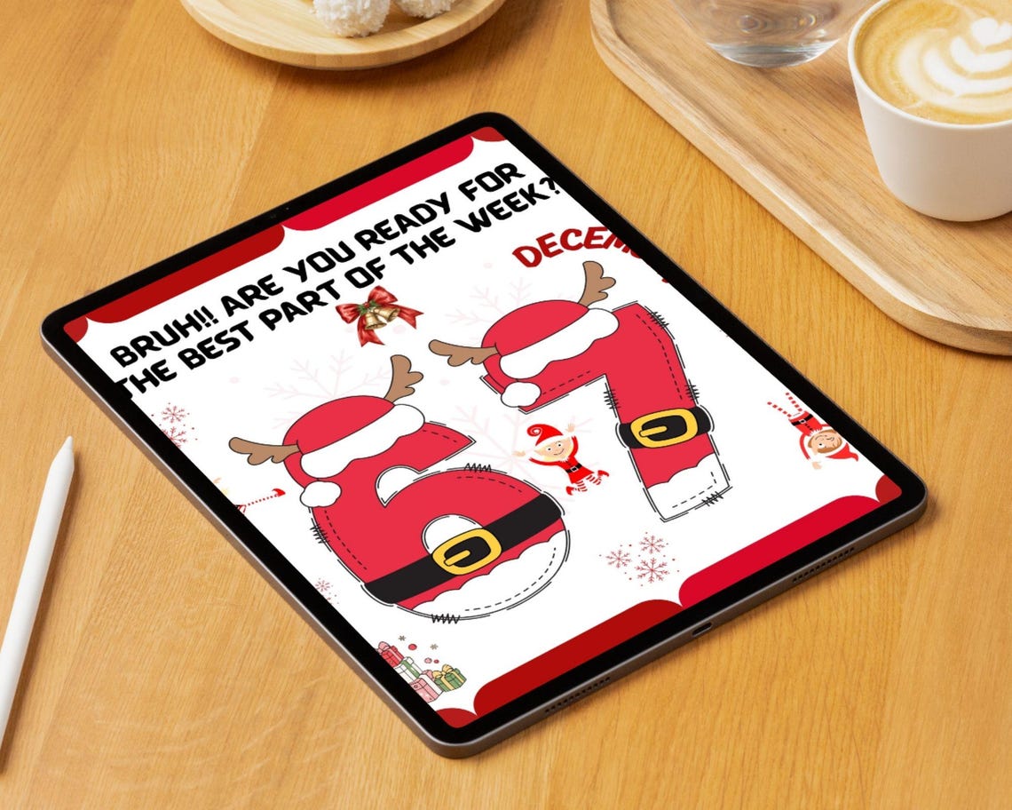 Elf 6 7 Prop Sign, Six Seven Elf Idea, 6-7 Christmas Prop, 6-7 December ...