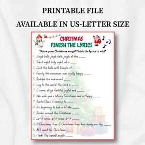 Christmas Finish the Lyrics, Christmas Carol Game, Christmas Lyrics ...