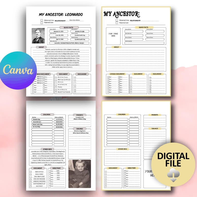 Family Tree With Excel - Etsy