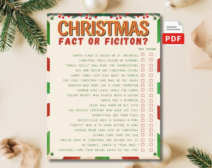 Christmas Fact or Fiction Game | Fact or Fable Christmas Party Game ...