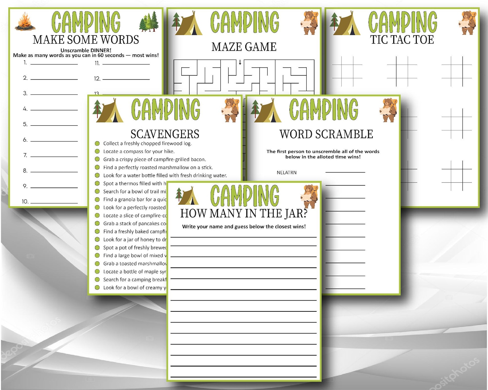 20 Camping Games, Camping Activities, Camping Party Game, Campfire Game ...