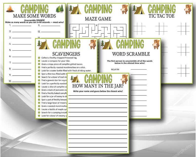 20 Camping Games, Camping Activities, Camping Party Game, Campfire Game ...