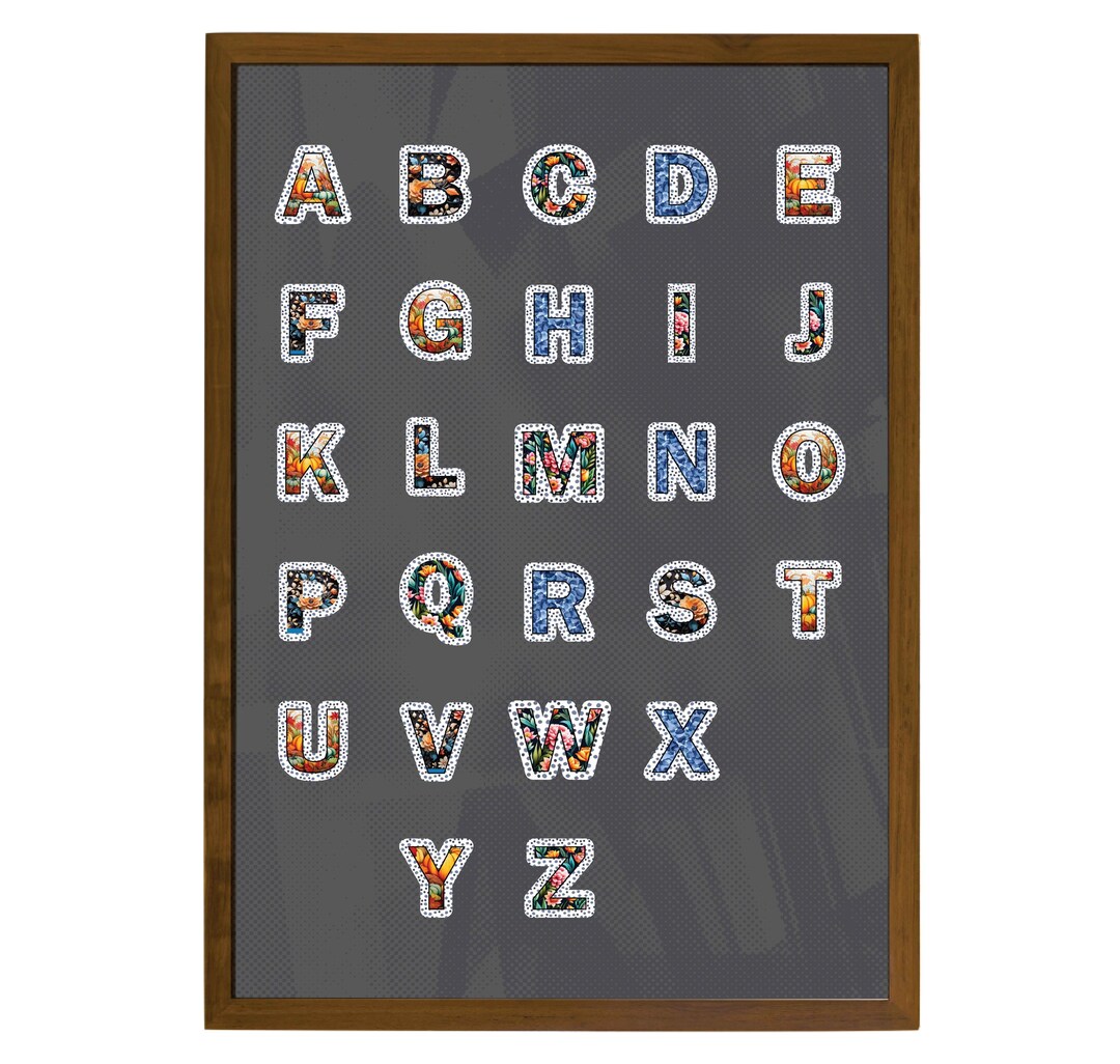 Canva Editable Alphabets, Letters Canva Template, Canva Frames, A-Z ...