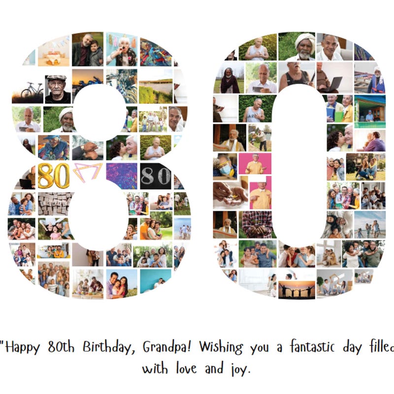 80th Birthday Photo Collage - Etsy