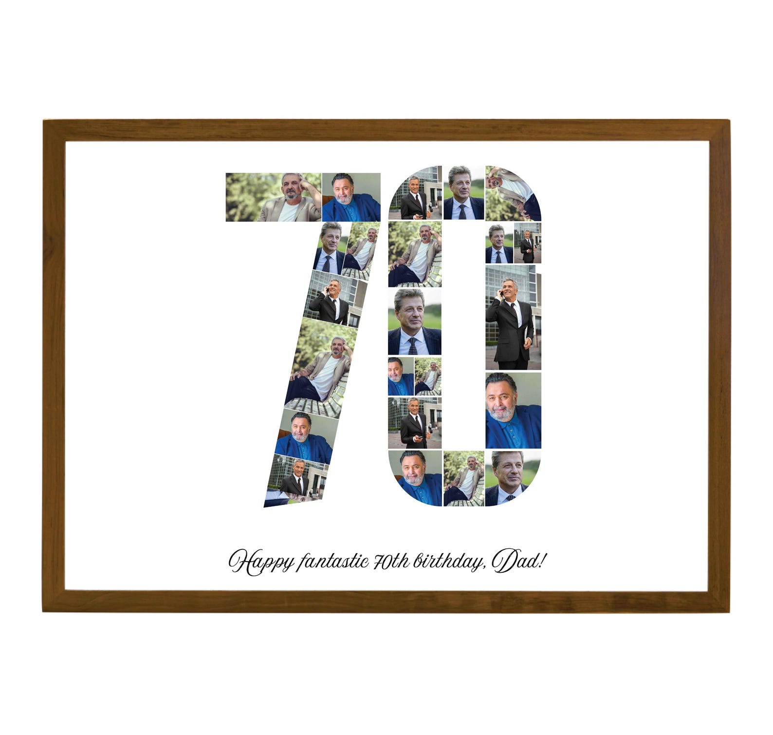 70th Birthday Photo Collage Template, 70th Birthday Photo Milestone ...