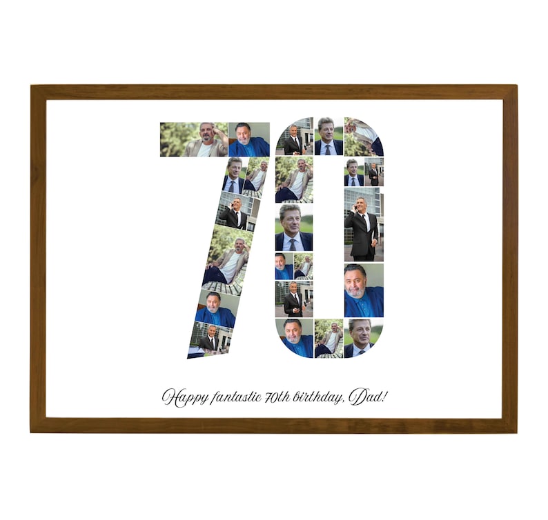 70th Birthday Photo Collage Template, 70th Birthday Photo Milestone ...