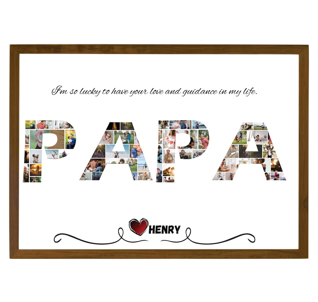 Papa Photo Collage, Papa Collage Gift, Personalized Gift for Papa ...