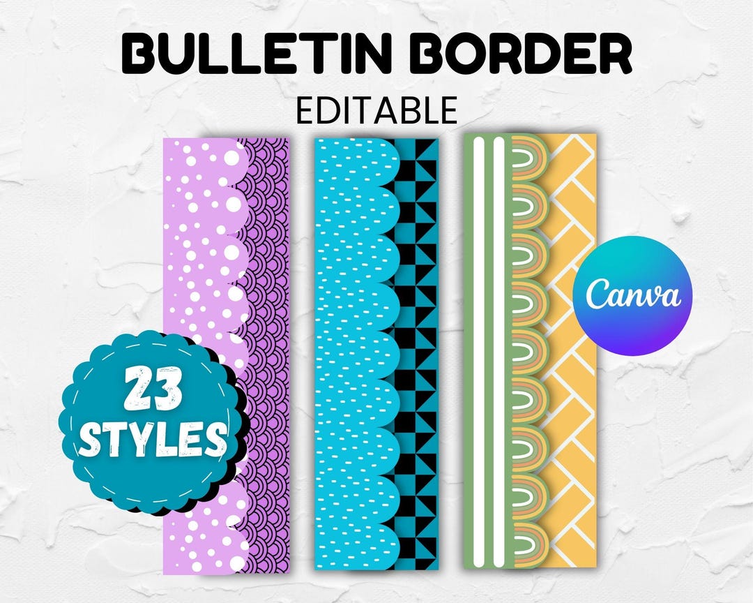 Classroom Bulletin Board Borders, Editable Bulletin Board Trim Decor ...