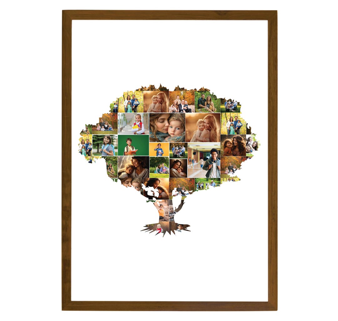 Family Tree Collage Template, Editable Collage Canva Template, Drag and ...