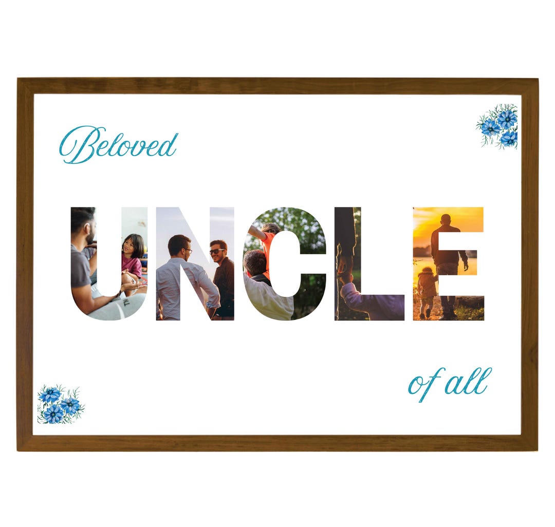 Uncle Photo Collage Gift, Personalised Uncle Birthday From Niece Nephew ...
