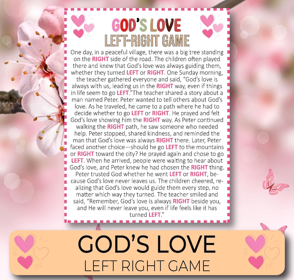 God's Love Left Right Game, Left-right Bible Games, Bible Study Games ...