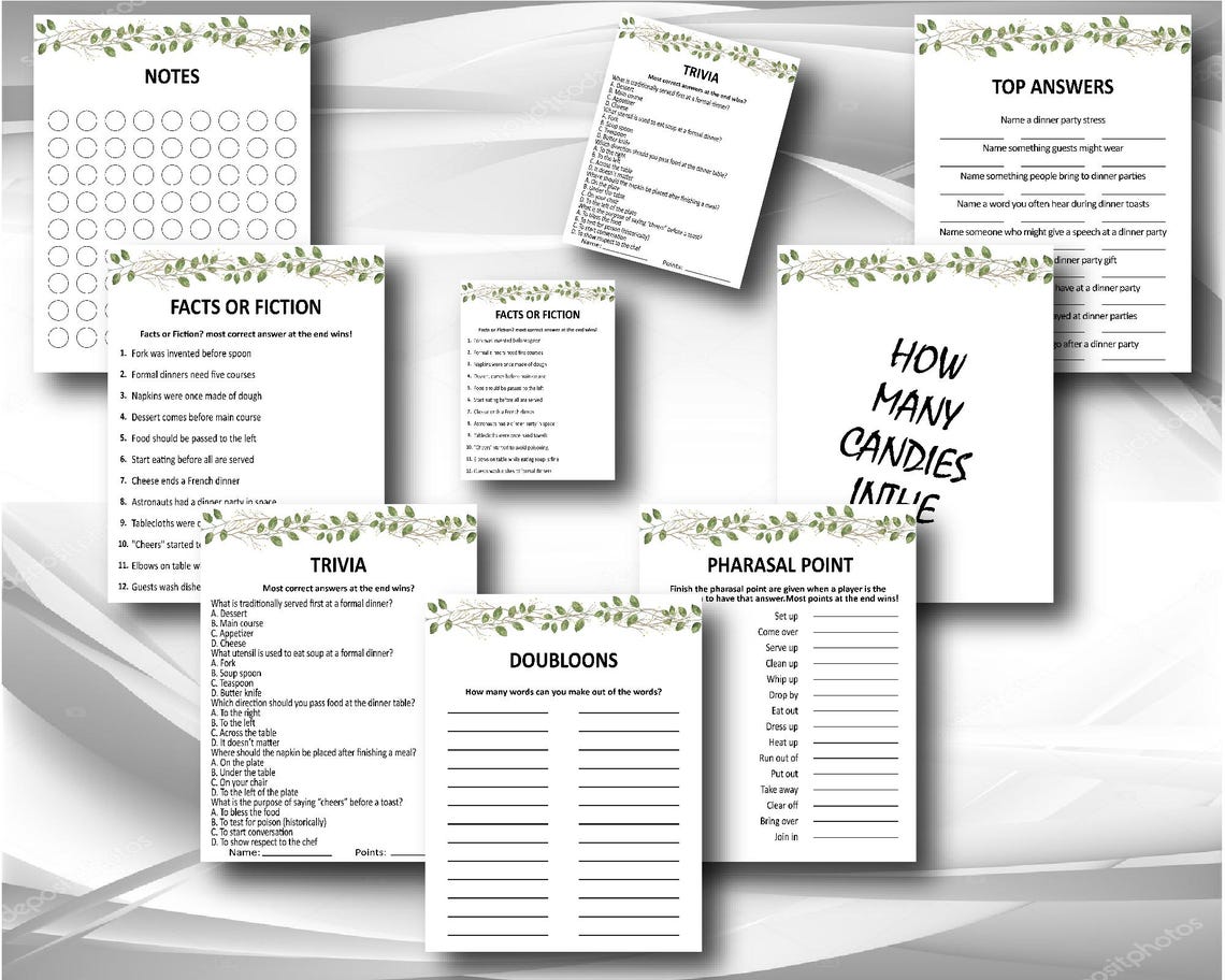 40 Dinner Party Games, Dinner Party Games, Dinner Table Games, Dinner ...