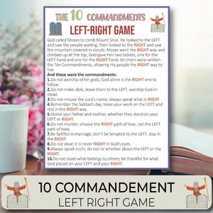 10 Commandments Bible Left-right Game, the Ten Commandments Bible Verse ...