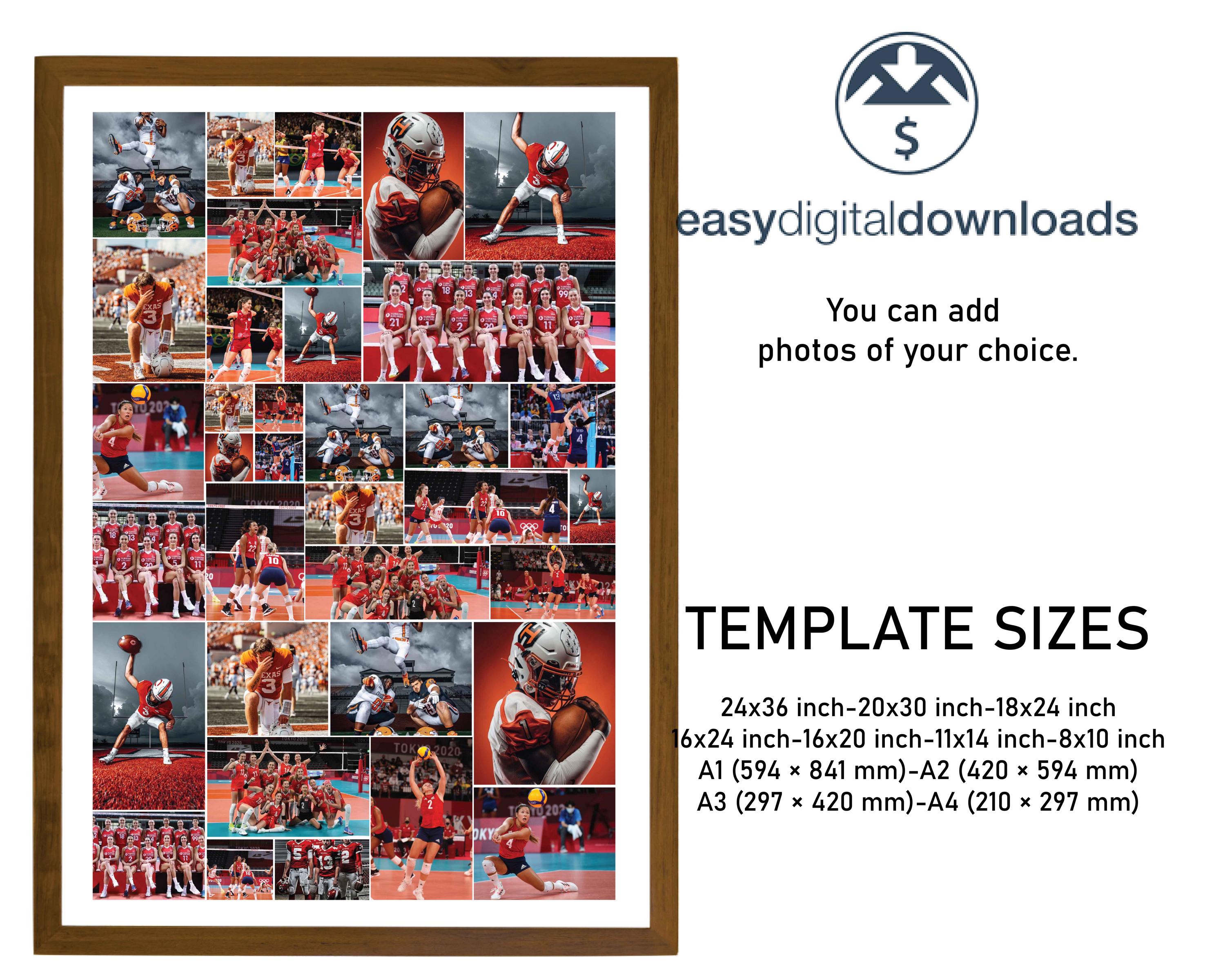 Poster Collage Template, 24x36 Photo Collage, Poster Size Photo Collage ...