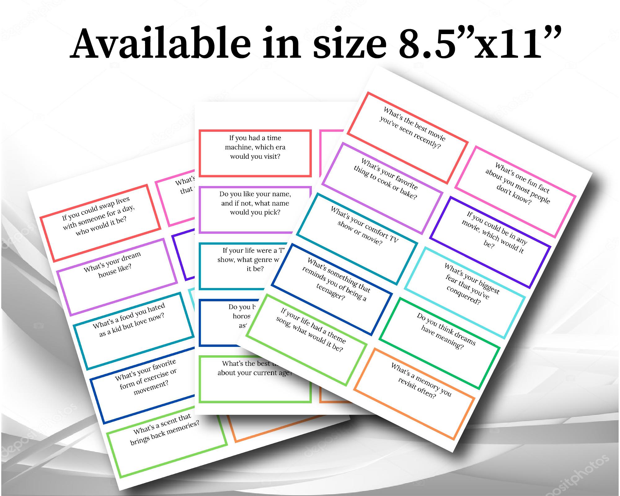 Conversation Cards, Conversation Starters, Road Trip Game, Dinner Party ...