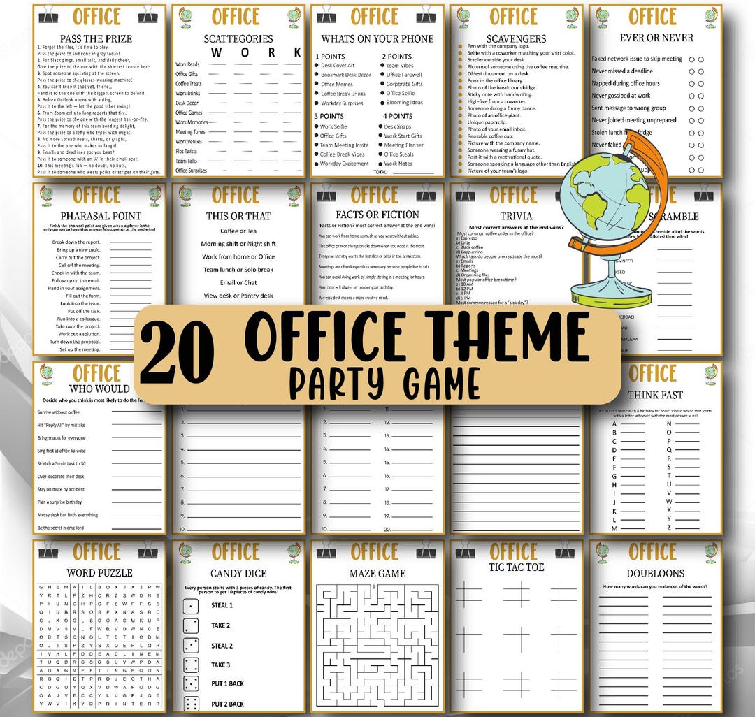 20 Office Games Team, Building Games for Work, Icebreaker Games, Work ...