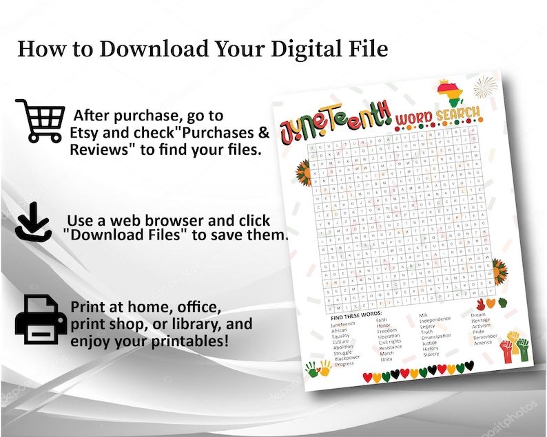 Juneteenth Word Search Game, Juneteenth Quiz, African American History ...
